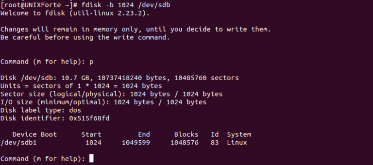 fdisk command and its examples - UNIX Forte